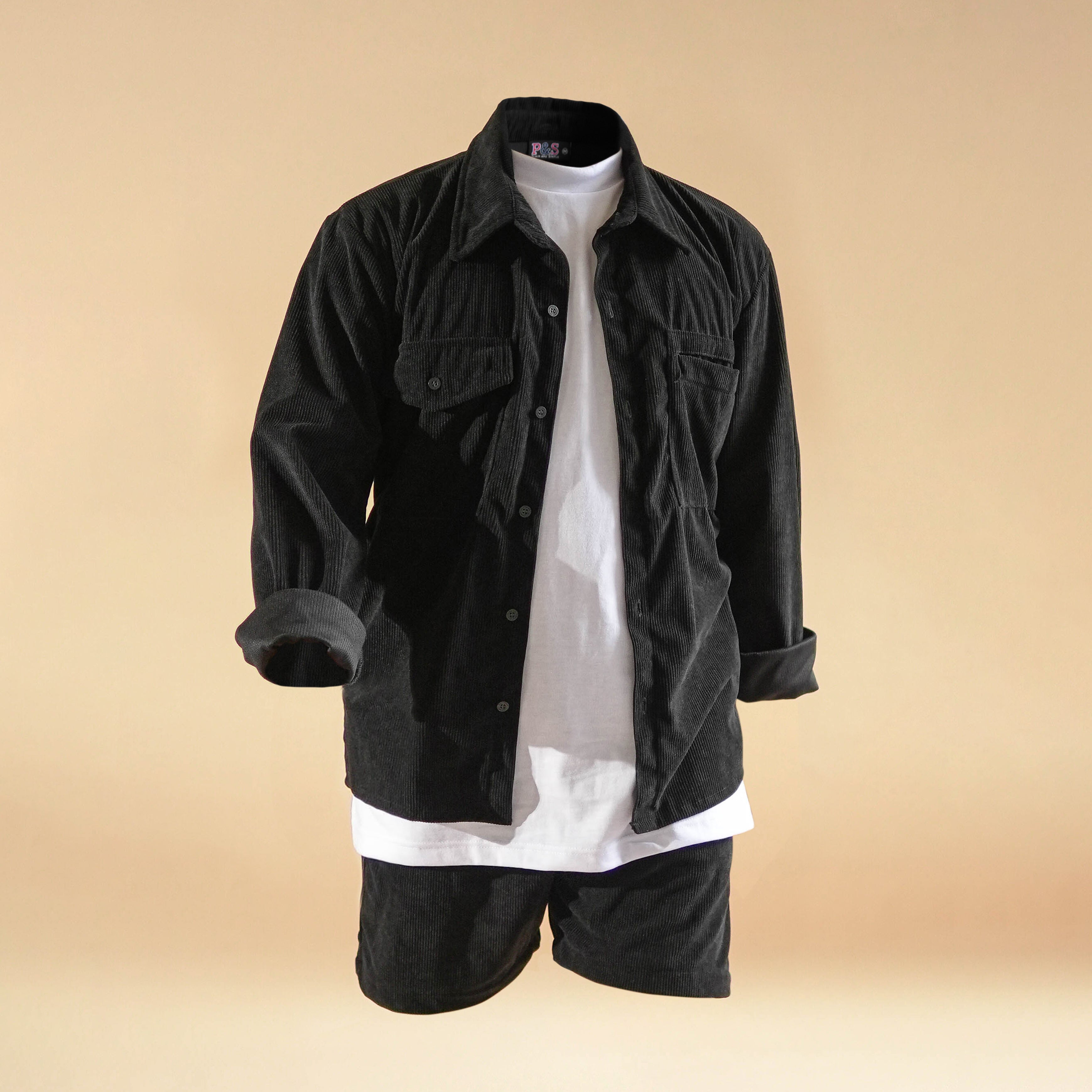 CORDUROY POLO IN BLACK – PLAIN&SIMPLE